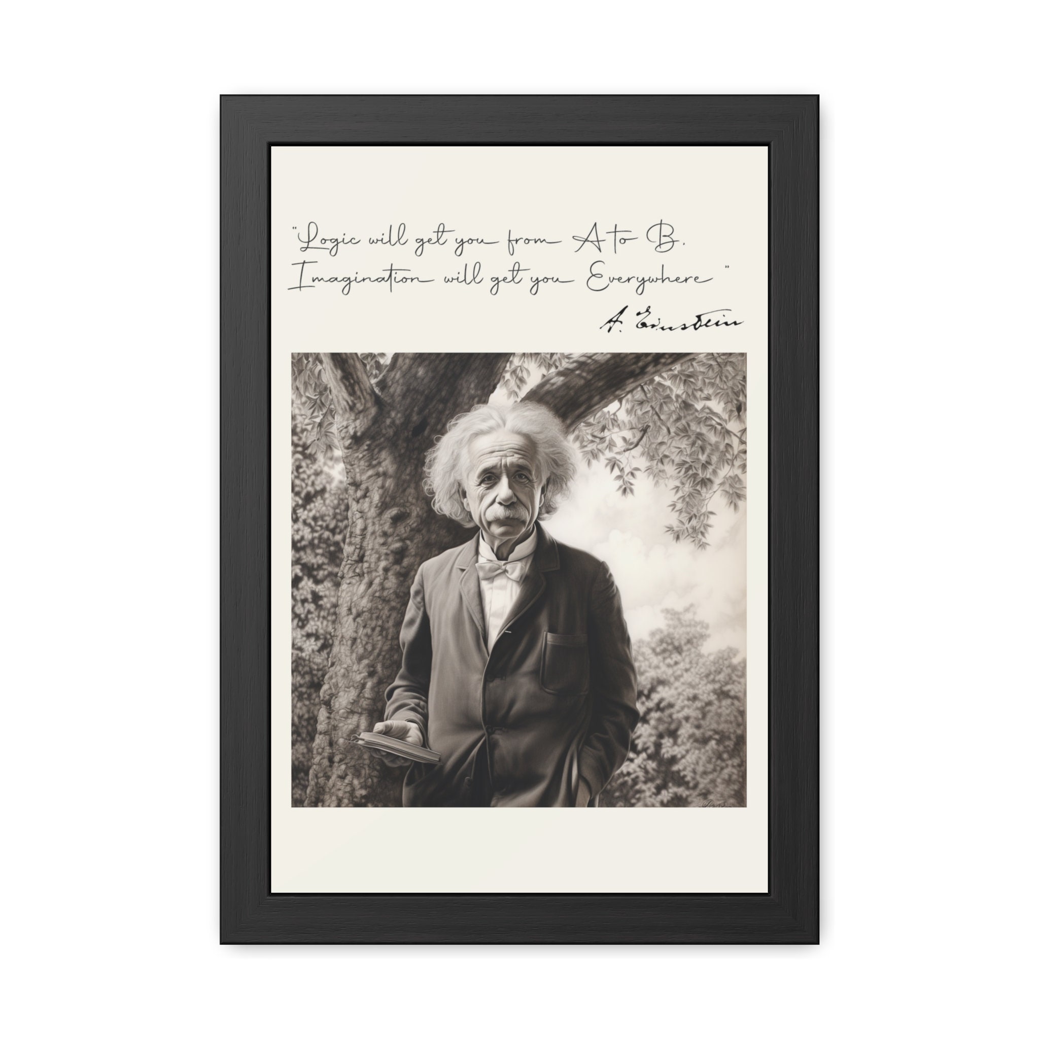Albert Einstein Quote With One-of-a-kind Illustrated Drawing and ...