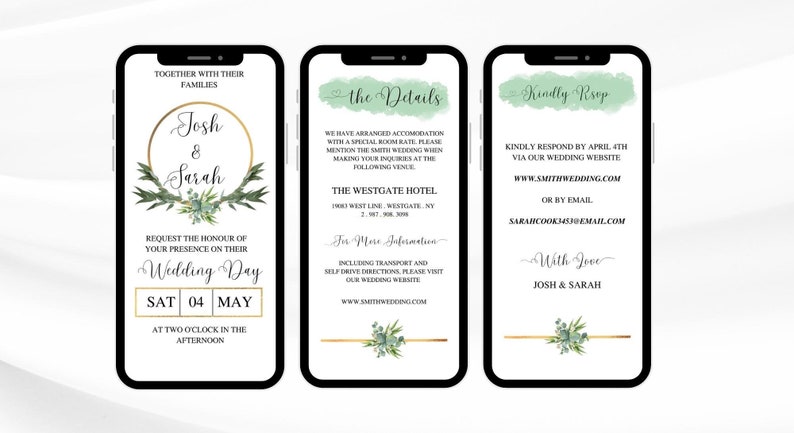 Digital Wedding Invitation, Digital Invite, Eco-friendly Invite ...