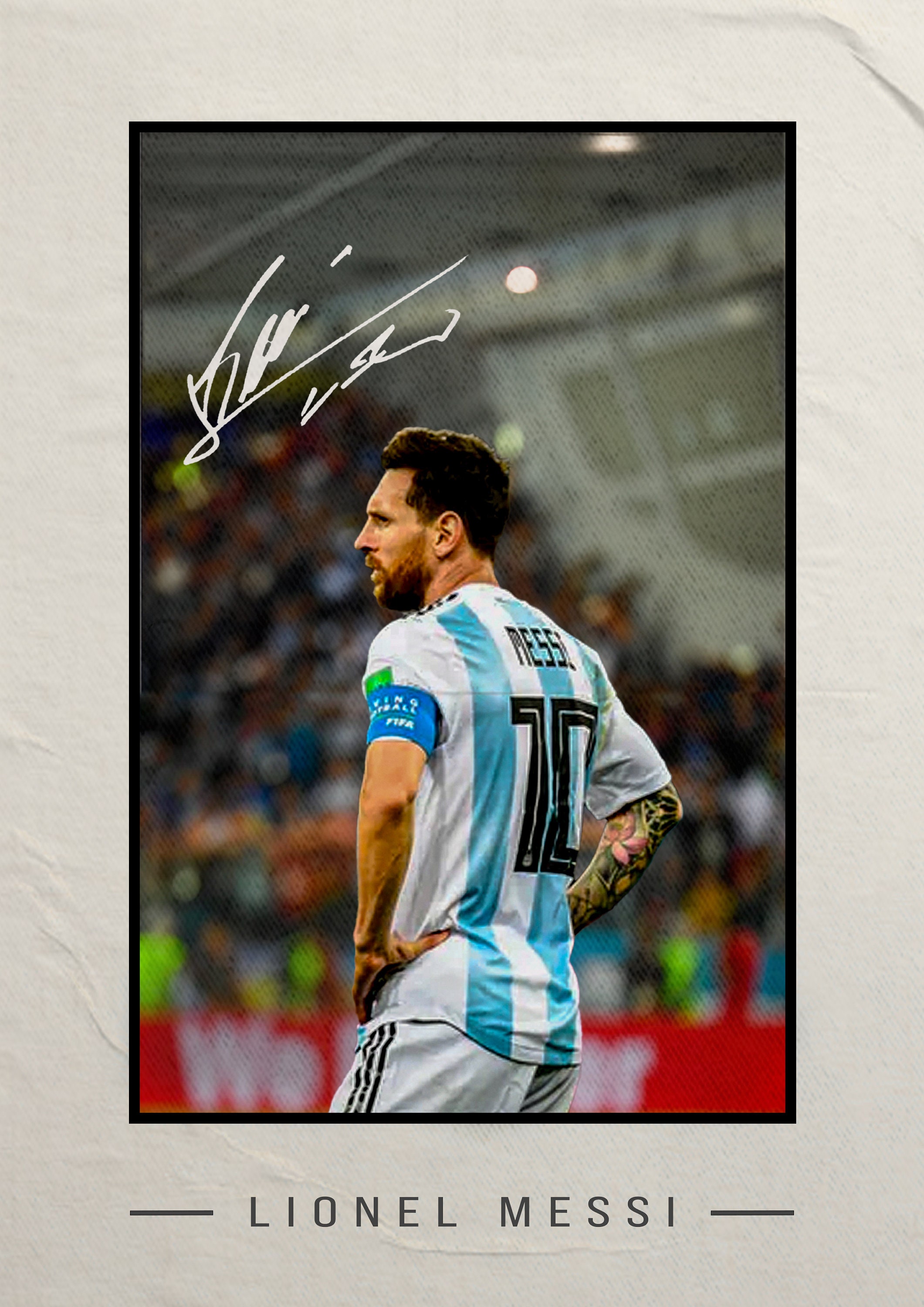 Replica Signed Lionel Messi Poster, Argentina Football Poster, Football ...