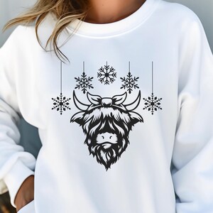 Vintage Christmas Cow SVG: Western Snowflakes PNG | Digital Download - Etsy
