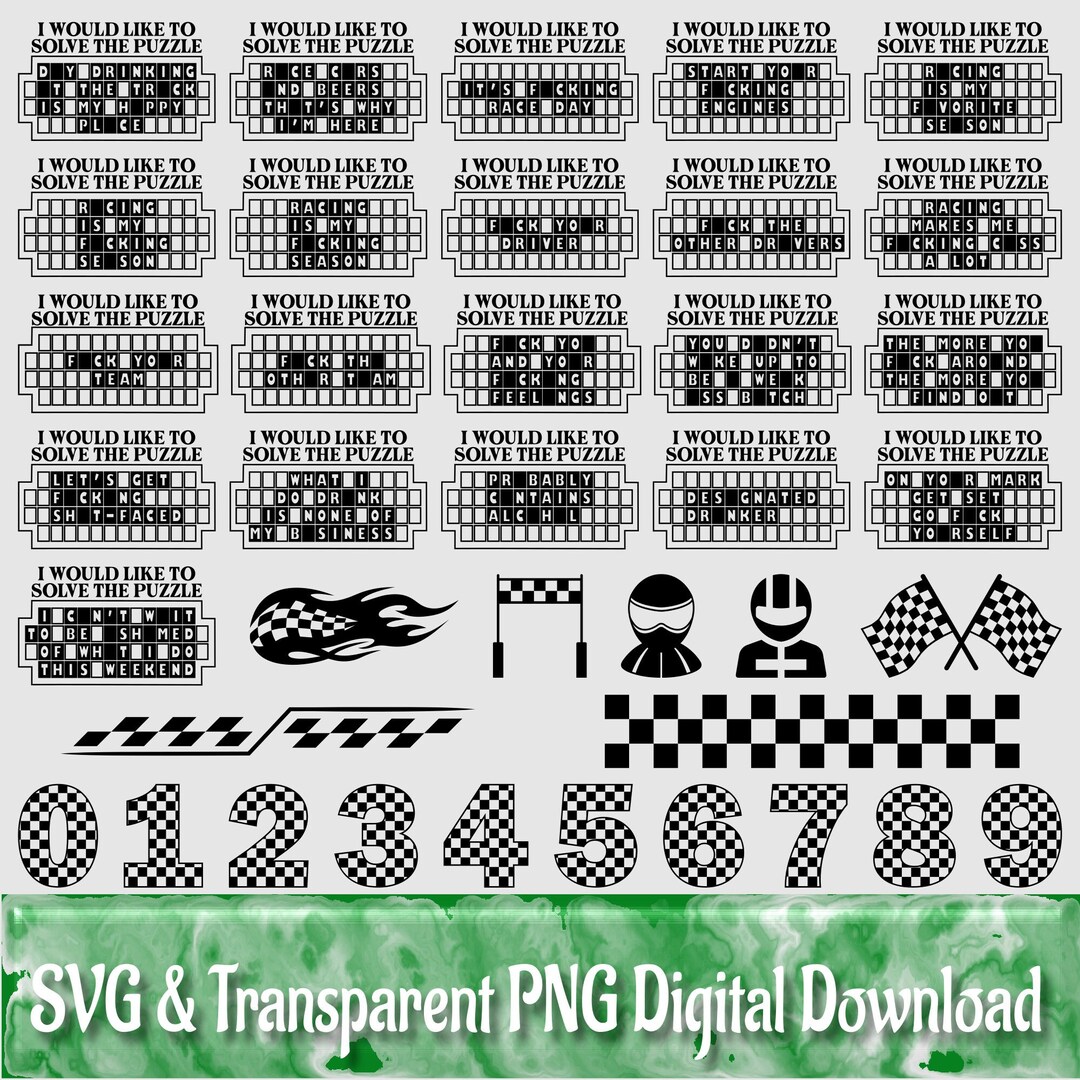 Funny Racing SVG Bundle: Race Car Designs for Shirts, Tumblers (SVG ...