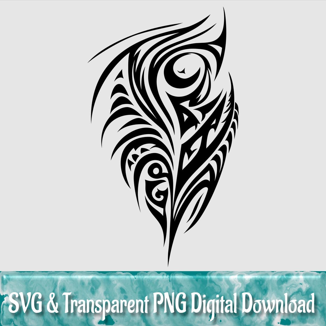 Feather, Tribal, Cybersigilism, SVG, PNG, Sigils, Neo Tribal, Cyber ...
