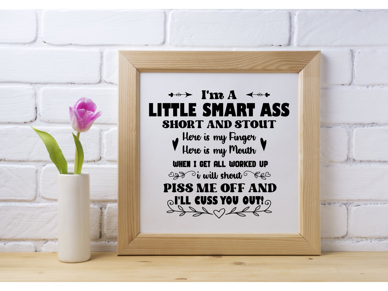 I'm A Little Smart Ass Short and Stout SVG PNG, Sarcastic Svg, Funny ...
