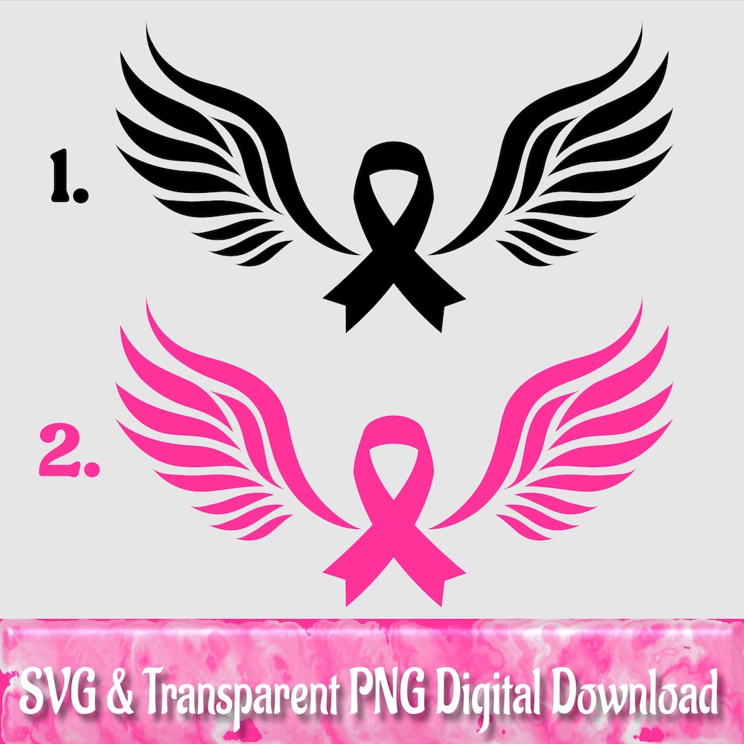 Angel Wings Cancer Awareness Ribbon SVG PNG (digital Download) - Etsy