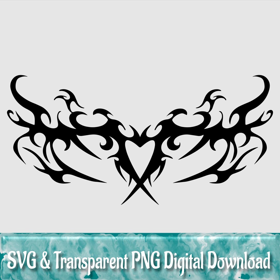 Heart Design, Tribal, Cybersigilism, SVG, PNG, Sigils, Neo Tribal ...
