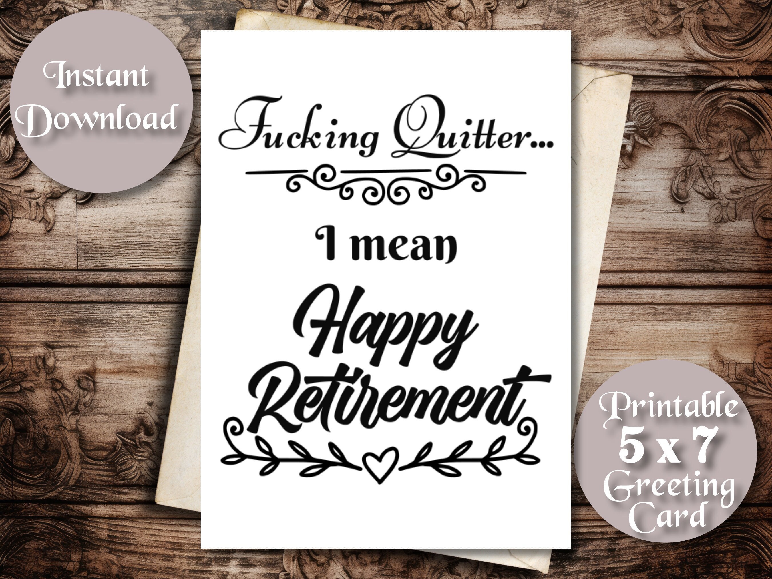 Fucking Quitter I Mean Happy Retirement, Funny Card, Inappropriate Card ...
