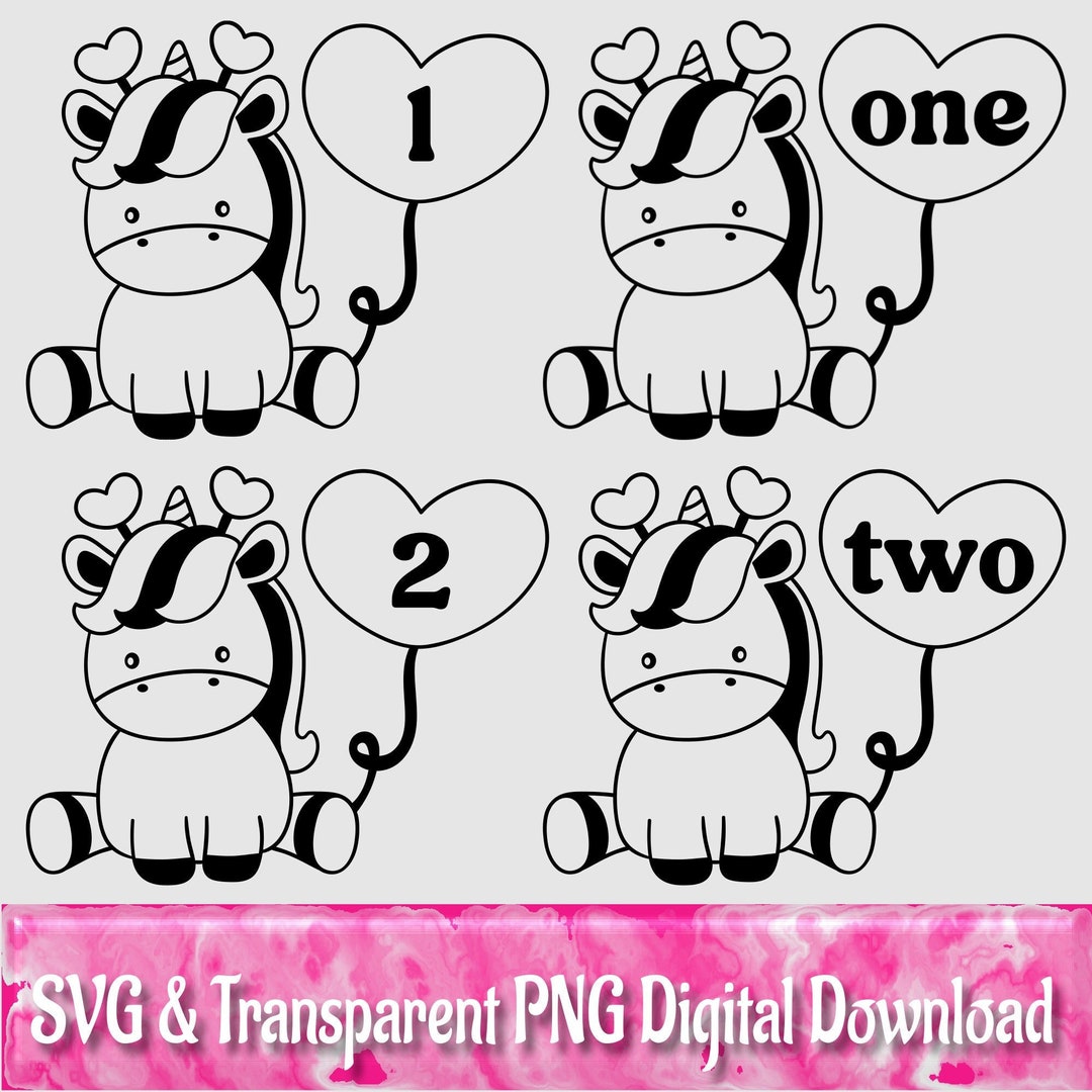 1-10 Birthday, Unicorns, 1st Birthday SVG, Unicorn Svg, Unicorn Numbers ...