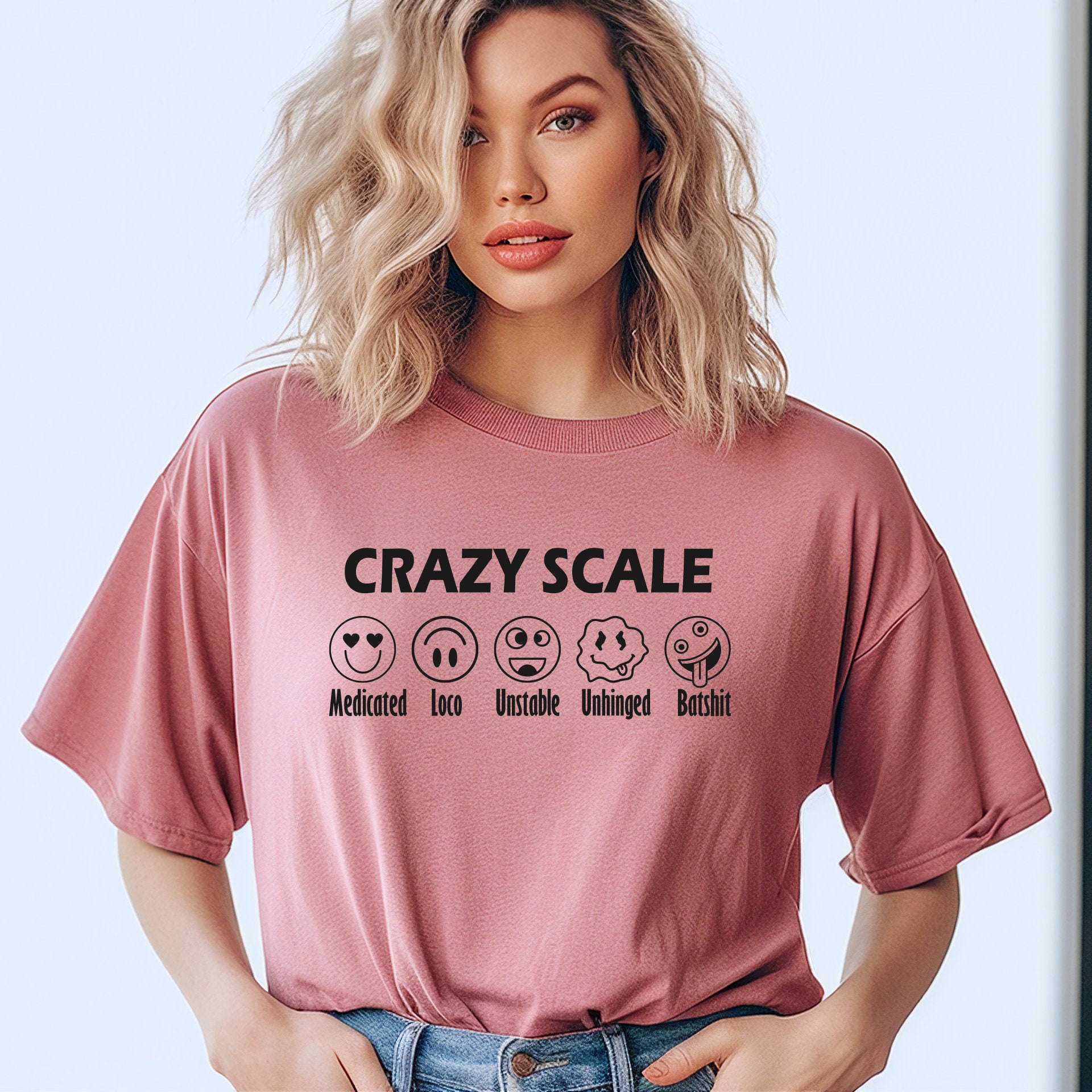 Funny Crazy Scale SVG PNG: Emoji Faces, Mood Tracker (digital Download ...