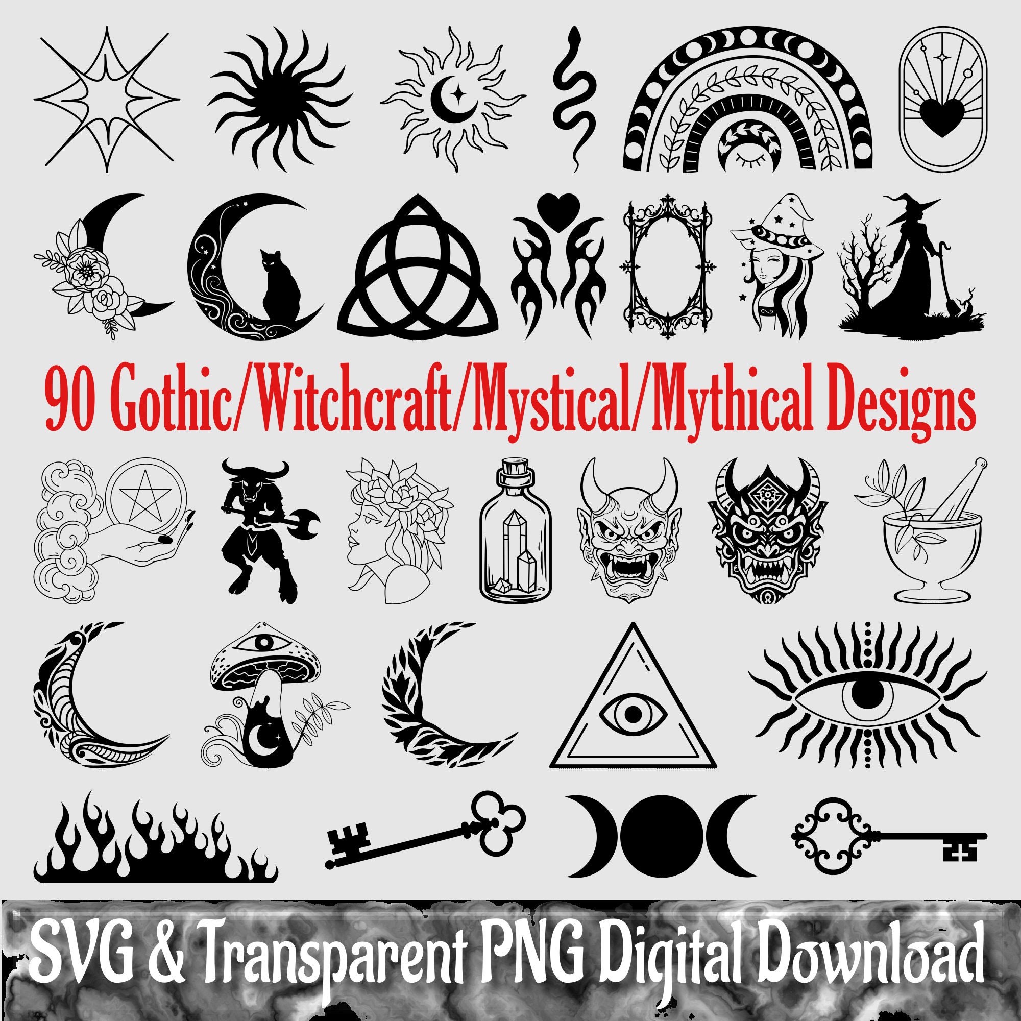 Gothic Bundle, Witchcraft Bundle, Mystical Bundle, Witches Svg, Witch ...