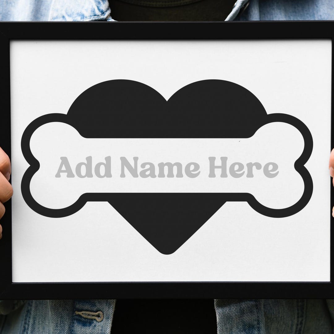 Heart Bone, SVG, PNG, Dog Bone Svg, Bone Svg, Dog Name Tag Svg, Dog Svg ...