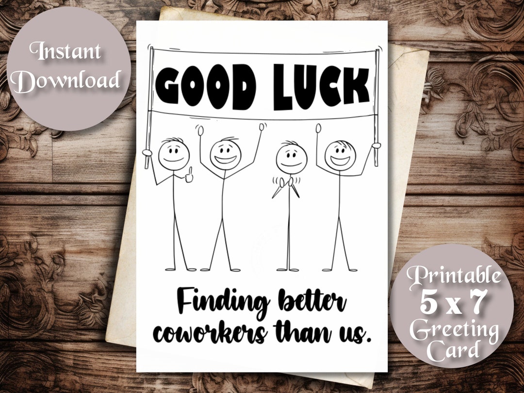 Good Luck Finding Better Coworkers Than Us, Stick People Holding Banner, Coworker Leaving Card ...