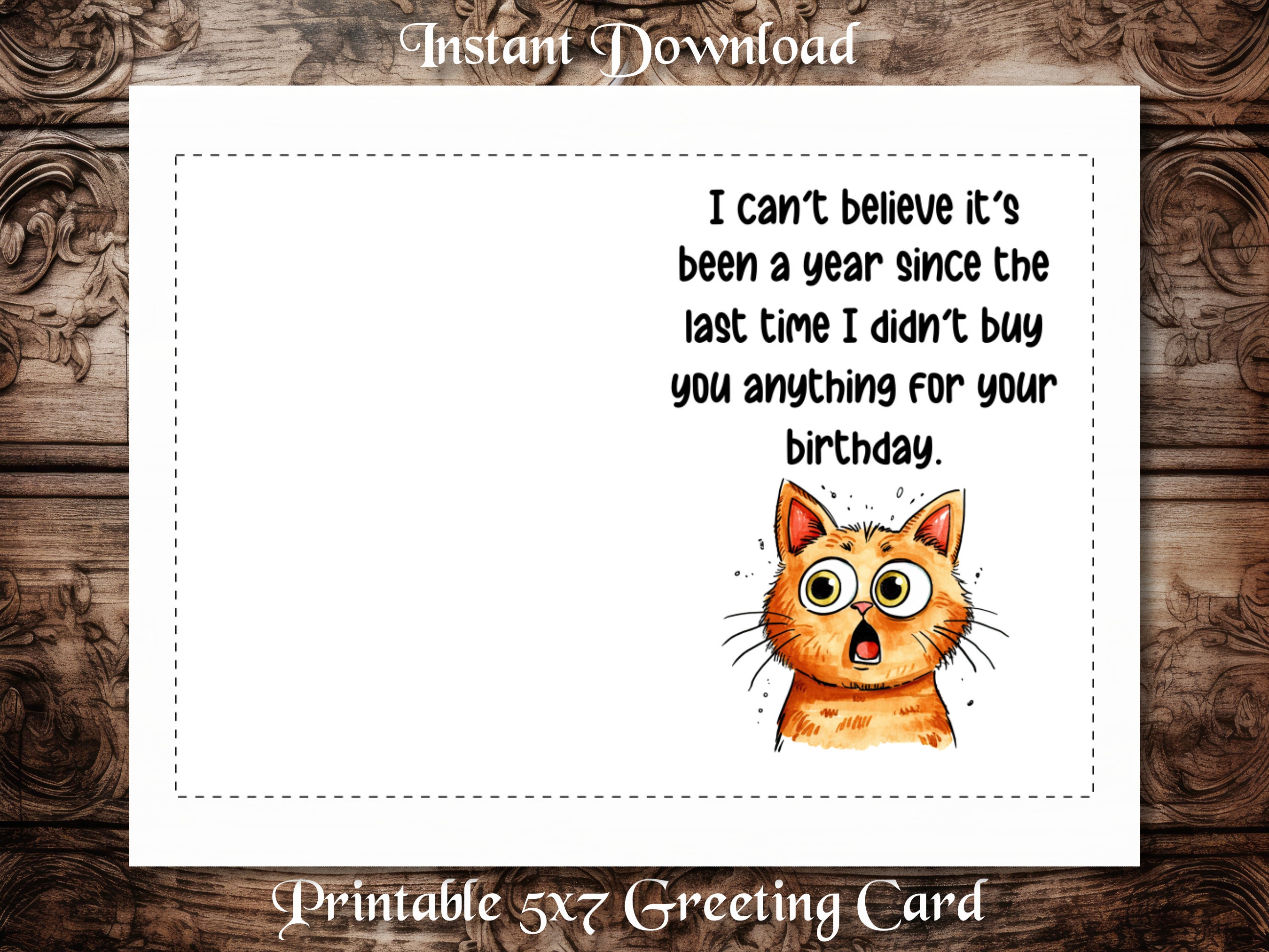 Funny Printable Birthday Card for Family and Friends, Digital Download ...