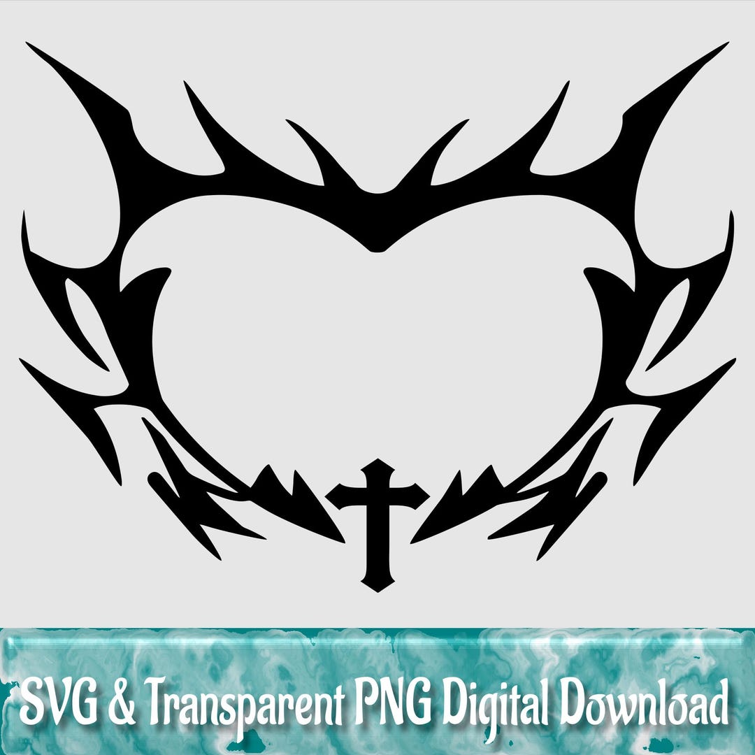 Cross Heart, Tribal, Cybersigilism, SVG, PNG, Sigils, Neo Tribal, Cyber ...