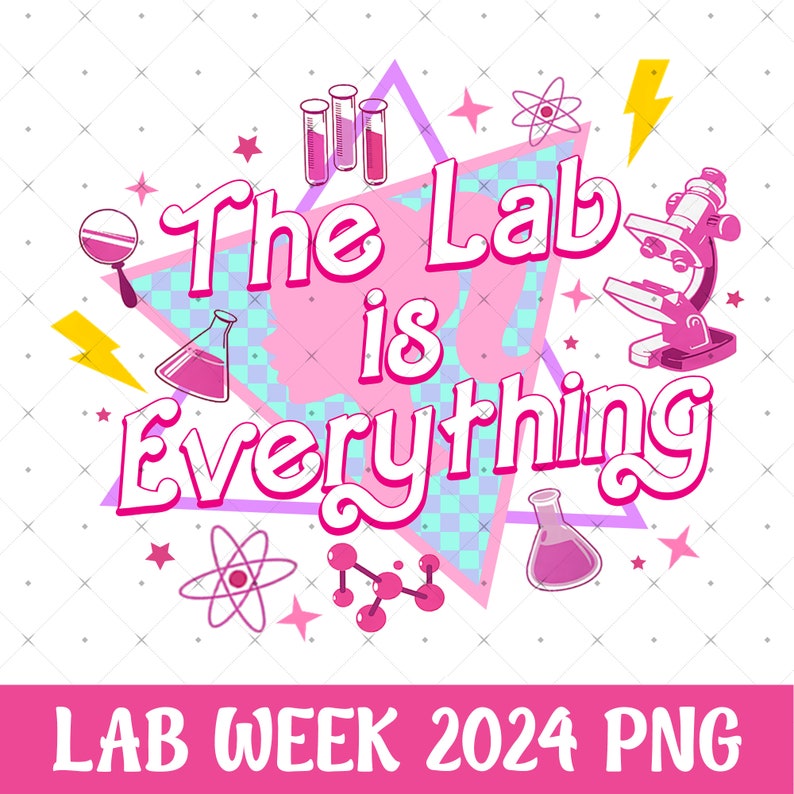 Retro Pink Lab Week 2024 PNG, Medical Lab Science PNG, Microbiology ...