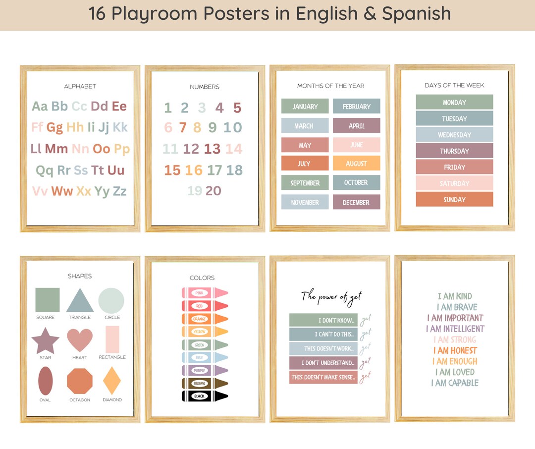 16 Playroom Posters in English & Spanish | Educational Posters ...