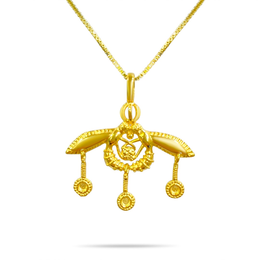 Minoan Bee Necklace Gold Plated , Ancient Greek Pendant , Ancient Crete ...