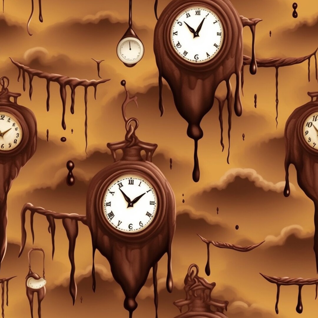 Surreal Melting Clock Faces Continuous Pattern Seamless - Etsy