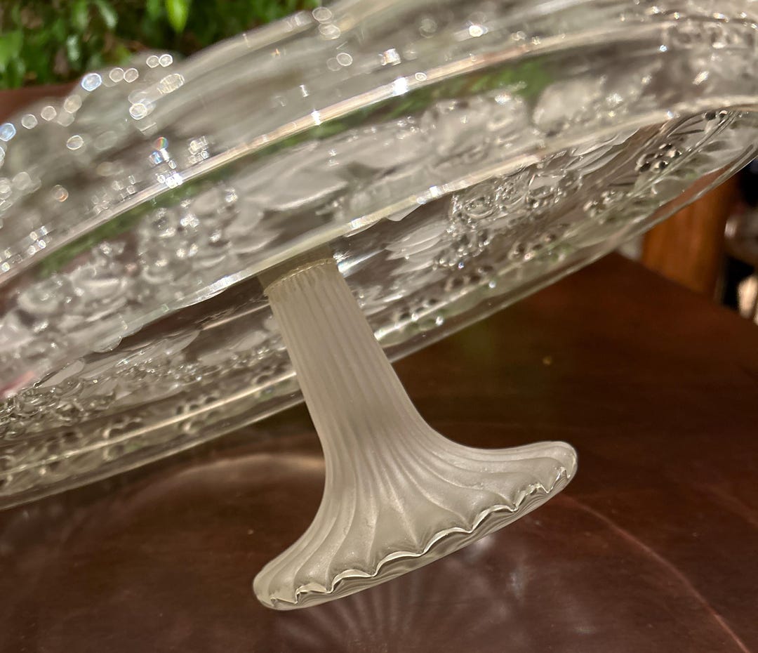 Vintage Mikasa Pedestal Cake Stand Carmen Pattern. 1983, Pressed Glass ...