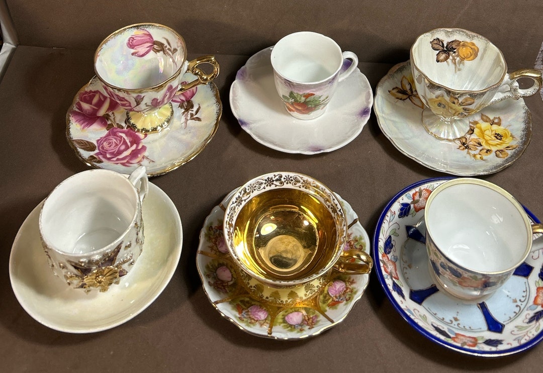 Vintage Teacup and Saucer Set , Germany, Lusterware, Leughtenburg ...