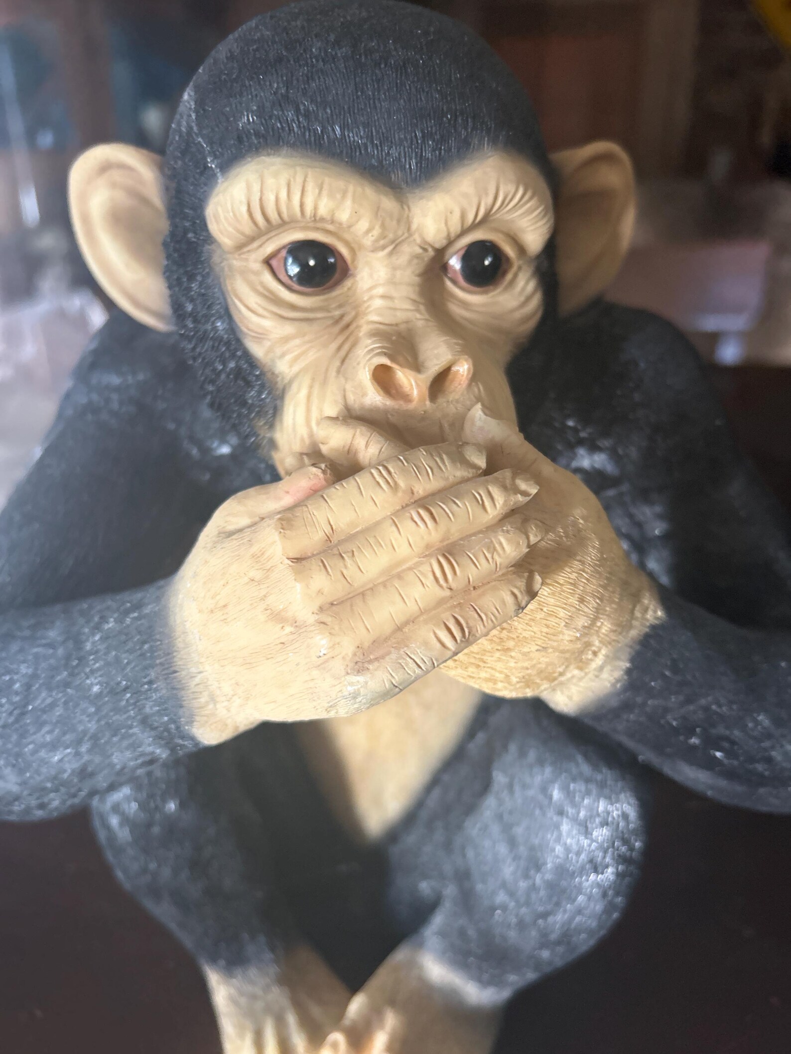 Vintage Large Monkey Chimpanzee Three Wise Monkey's See, Hear, Speak No ...
