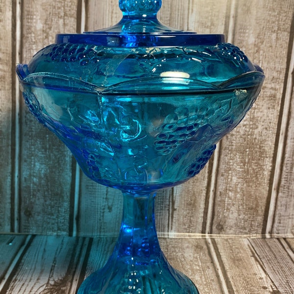Blue Glass Candy Dish - Etsy