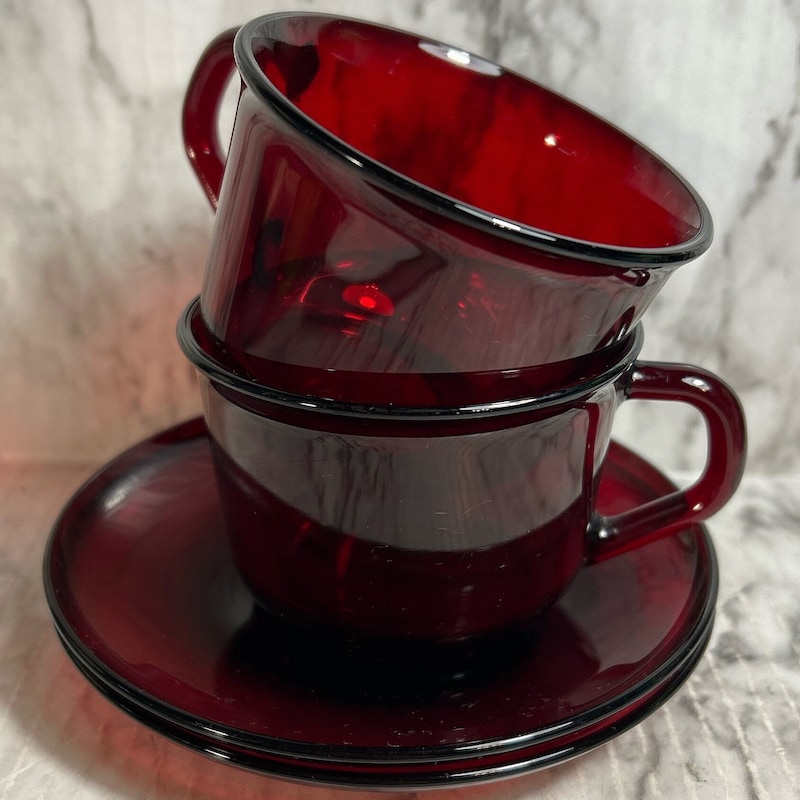 Red Tea Cups - Etsy
