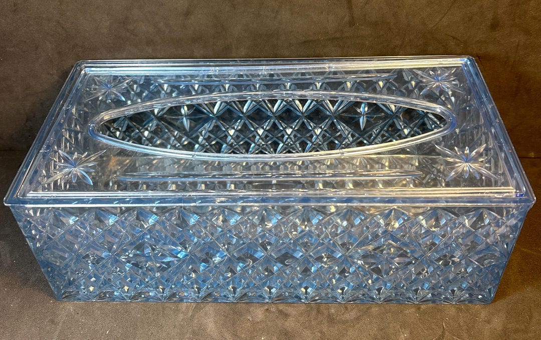 Vintage Rare ! Acrylic Lucite Blue 50’s Tissue Box Mid Century Lucite ...