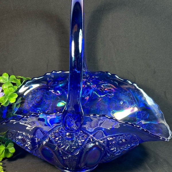 Blue Carnival Glass - Etsy