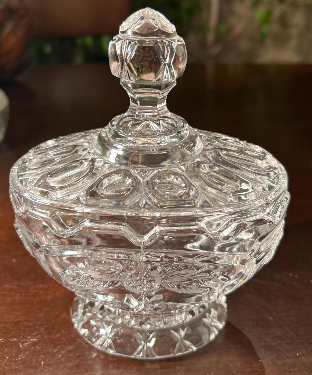 Vintage Waterford Crystal Candy Dish Glass Lidded Oblong Shaped Floral ...