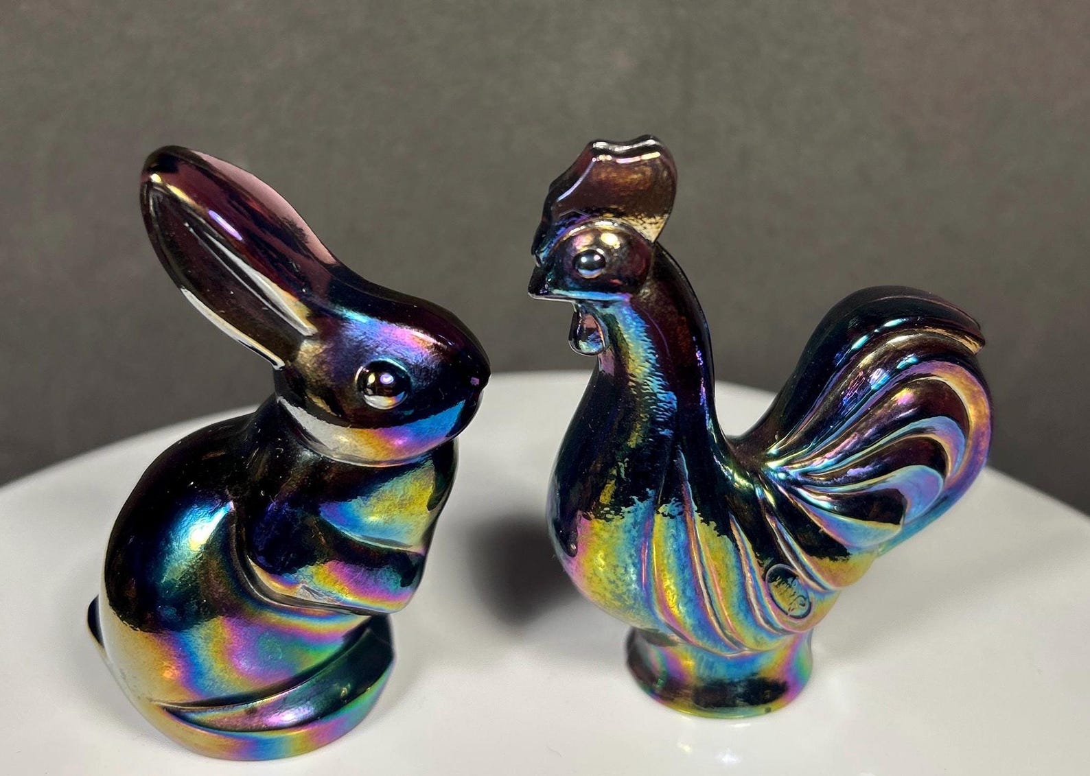 Vintage Fenton Glass Fenton Amethyst Art Carnival Glass Rabbit or ...
