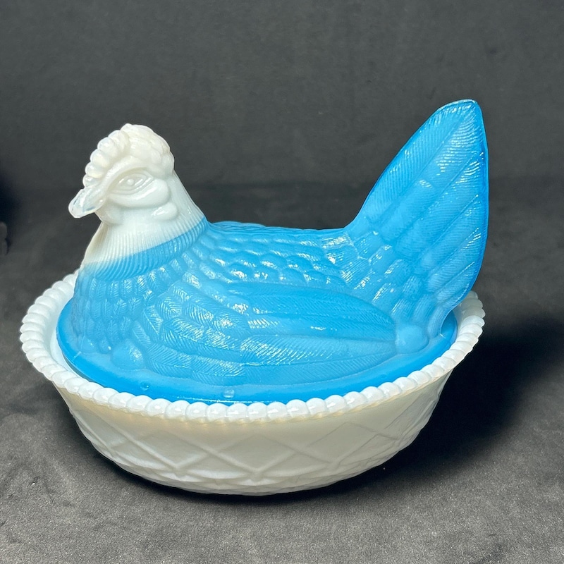 Glass Hen on Nest - Etsy