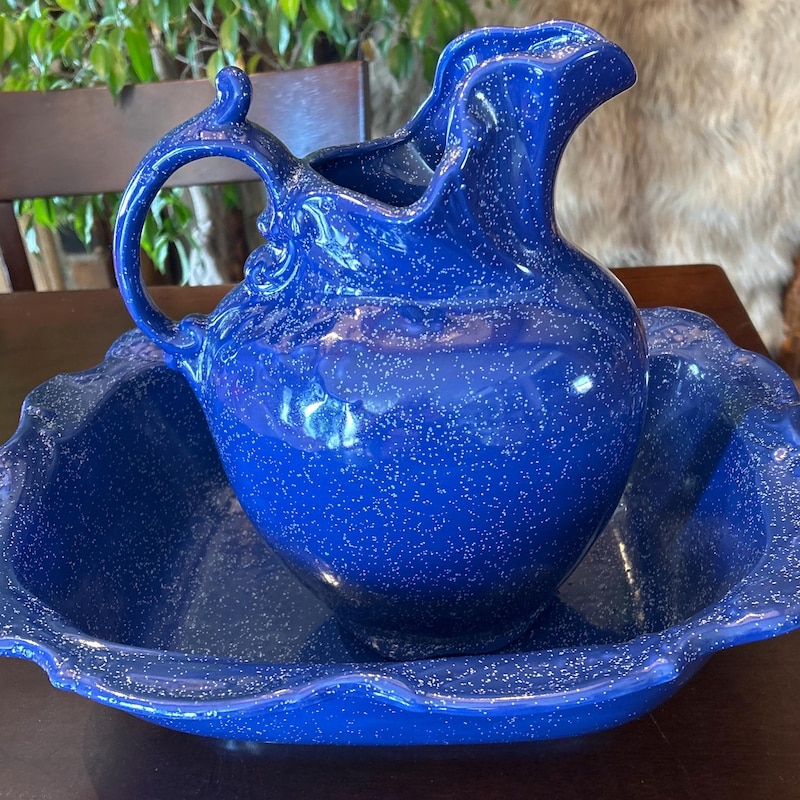 Bath Basin and Pitcher - Etsy
