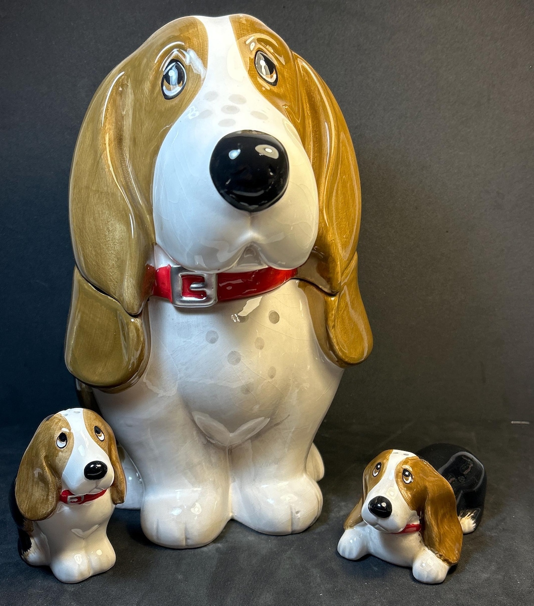 Vintage Large Pioneer Woman Charlie Cookie Jar Figural Basset Hound ...