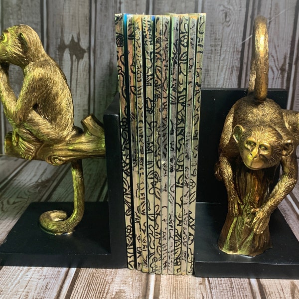 Monkey Bookends - Etsy