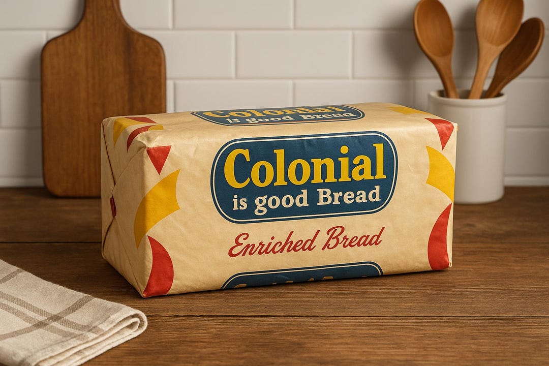 Vintage Colonial Bread Advertising Display Loaf Midcentury Grocery ...