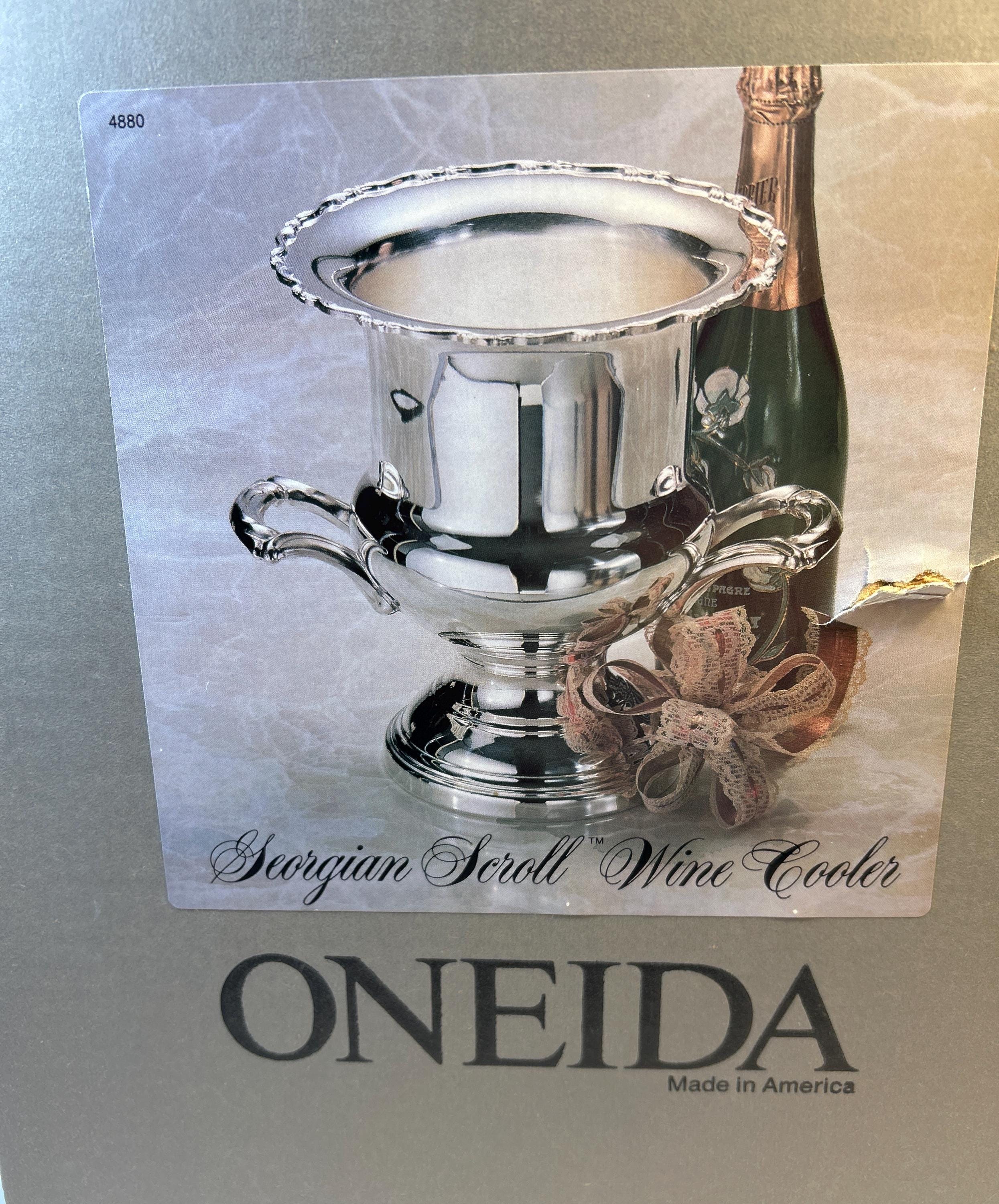Vintage Oneida Georgian Scroll Silverplate Wine Cooler Champagne Bucket ...
