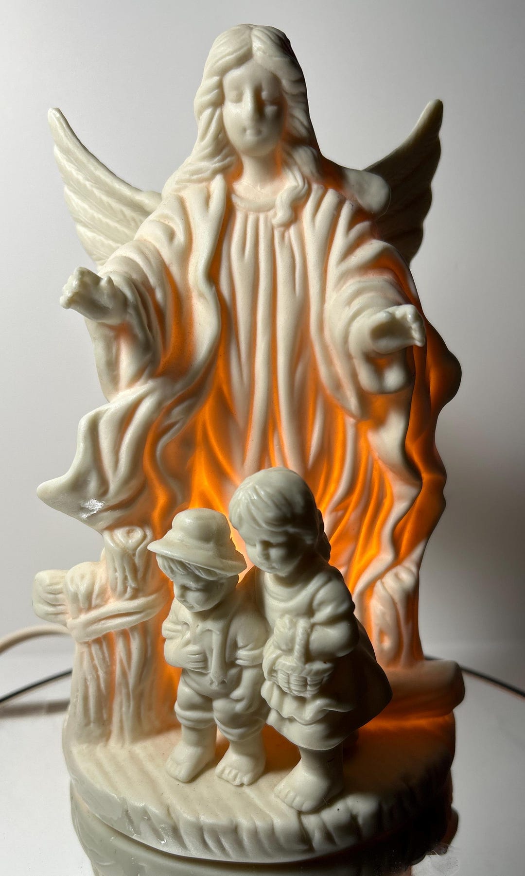 Guardian Angel and Children Ceramic Porcelain Night Light Lamp 7 T X 4 ...