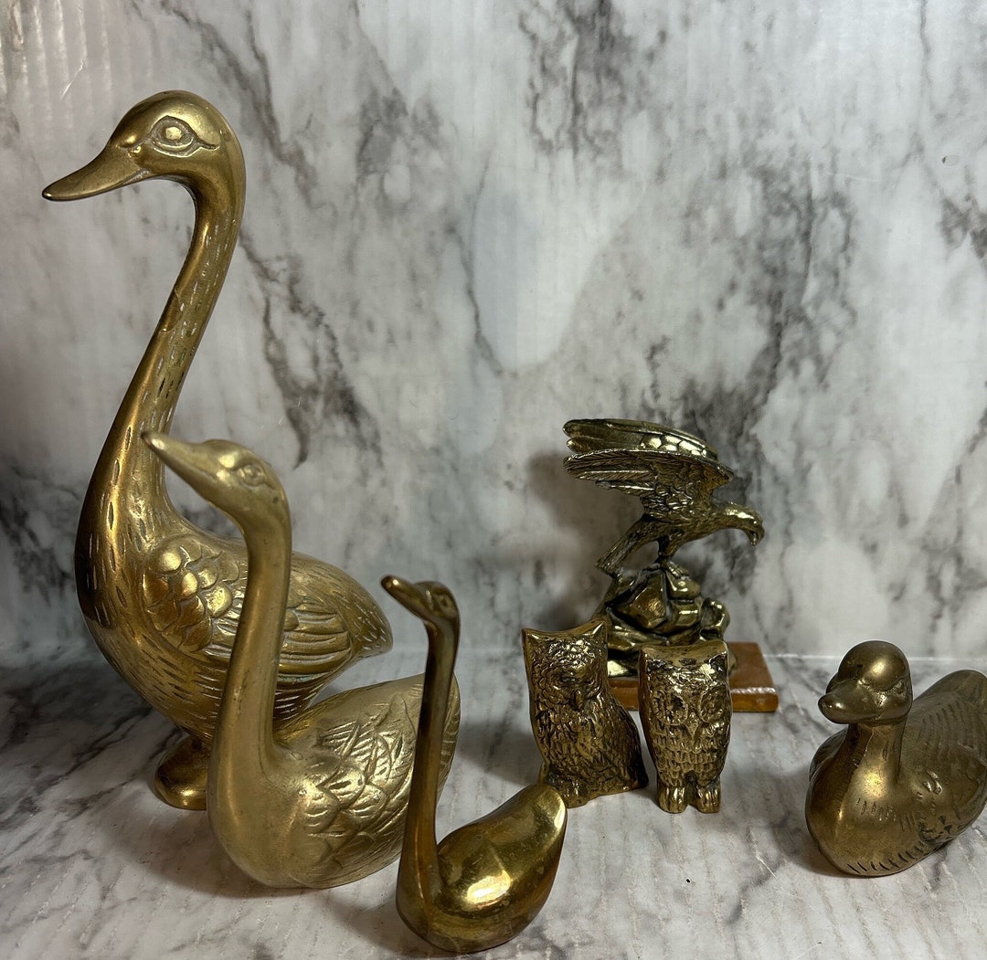Vintage Brass Ducks Swans 7.53 Eagle 3.5 Owls 2 Duck 3.5 - Etsy