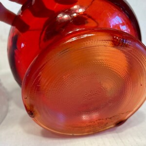 Antique Ruby Red Flashed Eagle Burner Kerosene Lamp White Hobnail Milk ...