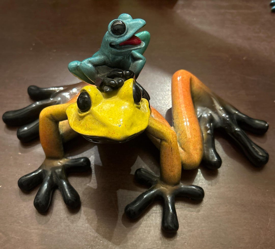Vintage RETIRED Kitty's Critters Mama Mia Figurine Frog Sculpture Mama ...