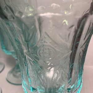 Vintage Indiana Glass Federal Recollection Teal/aqua Set of 4 Thick ...
