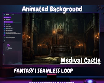Animated Dark Castle Stream Background - Medieval Vtuber Overlay (MP4 ...