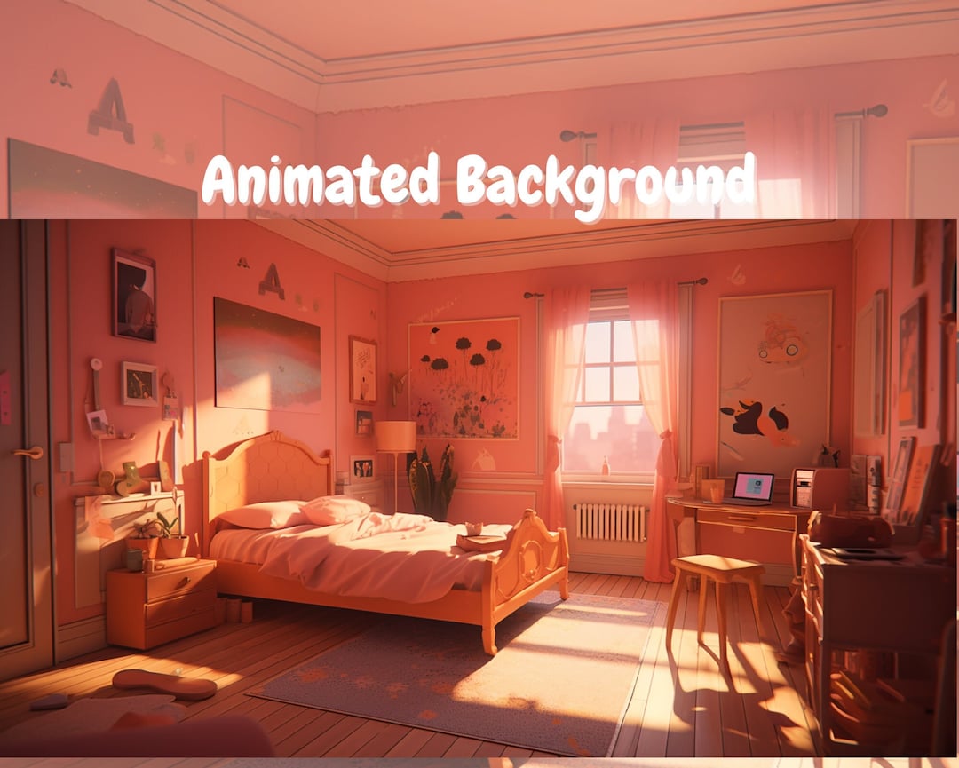 ANIMATED BACKGROUND Cozy Bedroom Lo-fi Animated Lofi Background ...
