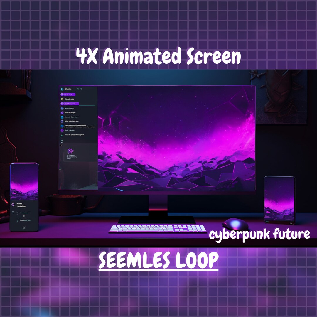 4x Animated Starting Screen for Twitch Streamers, Cyberpunk Future ...