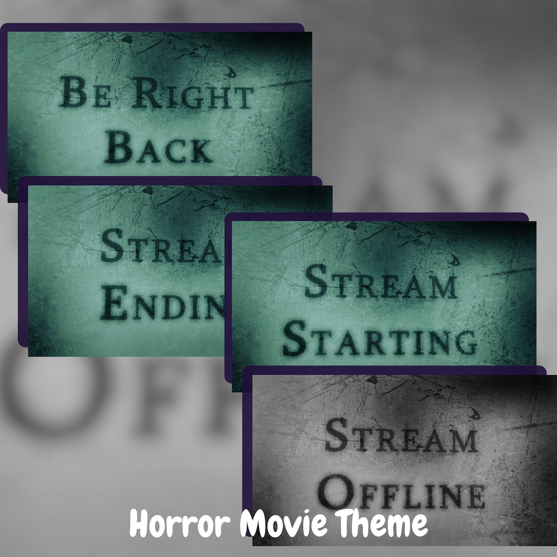 4x Animated Twitch Stream Screen, Horror Theme Twitch Overlay Haunting ...