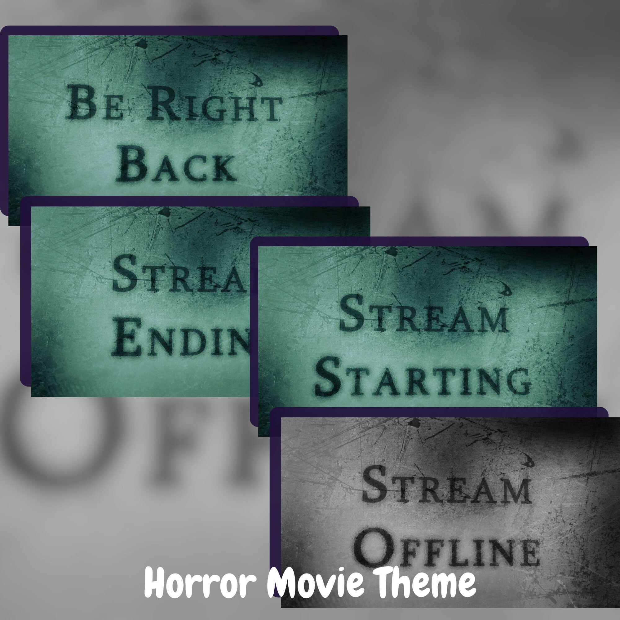 4x Animated Twitch Stream Screen, Horror Theme Twitch Overlay Haunting ...