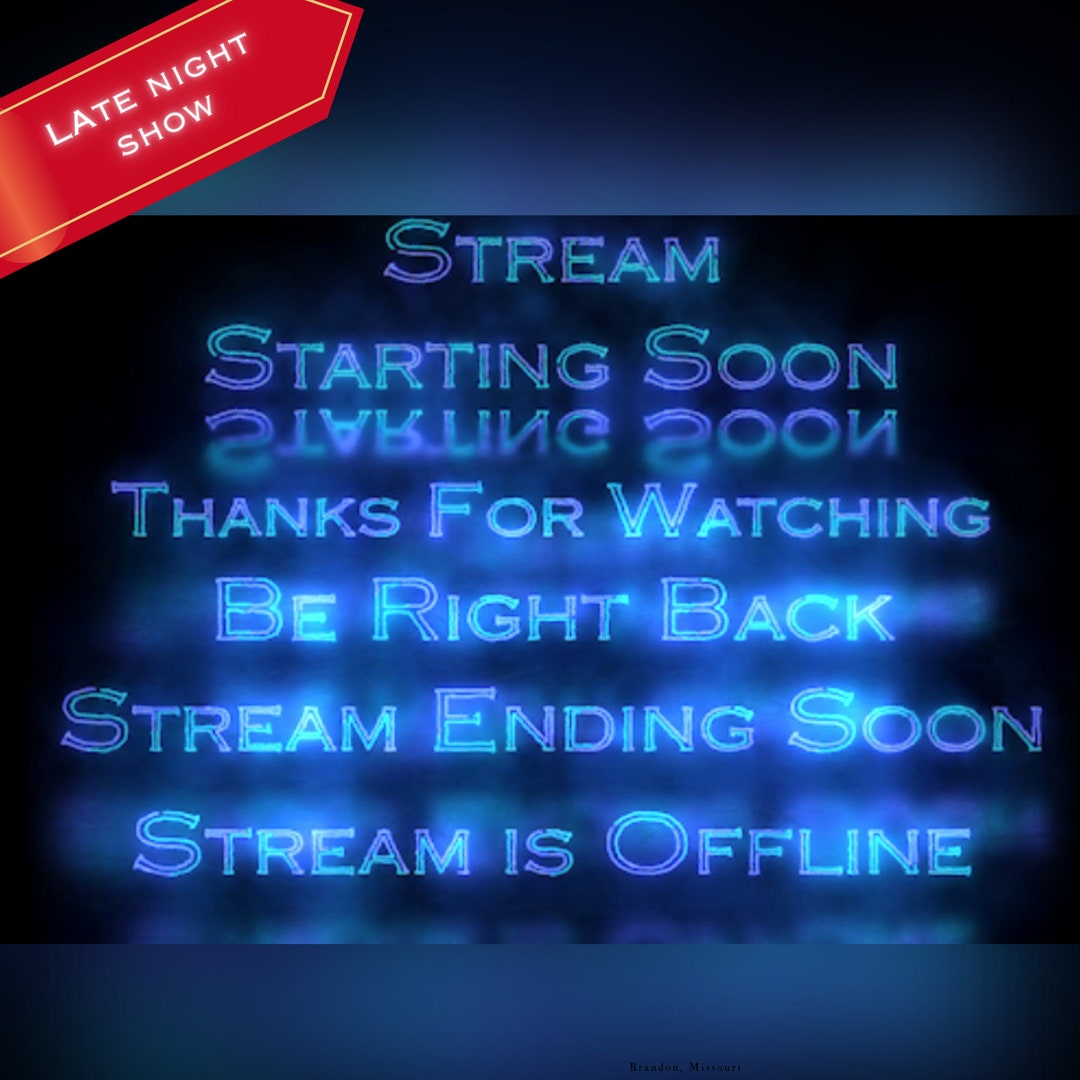Animated Blue Neon Scene Text Starting Soon, Be Right Back, Stream ...