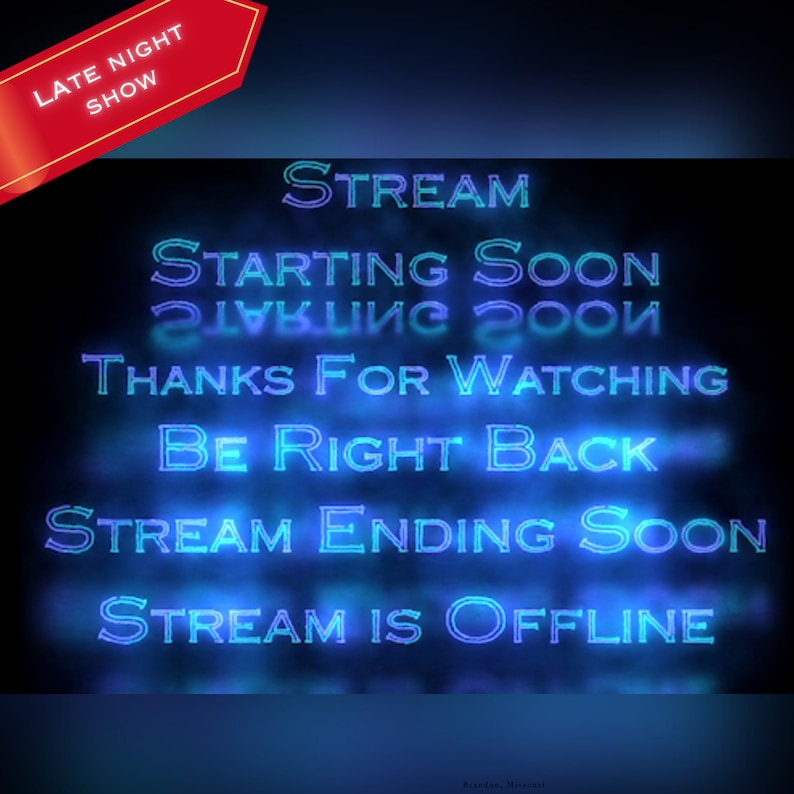 Animated Blue Neon Scene Text Starting Soon, Be Right Back, Stream ...