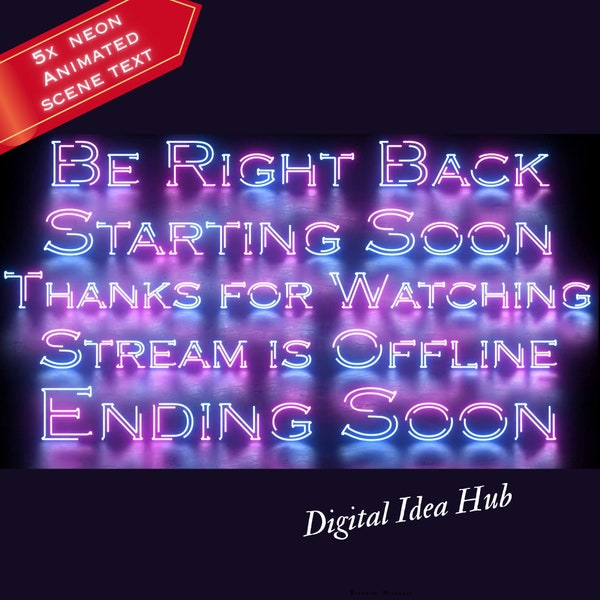 Stream Starting Soon Animated Text - Etsy