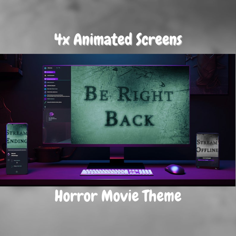 Animated Horror Twitch Screens, Movie Theme Overlay - Etsy